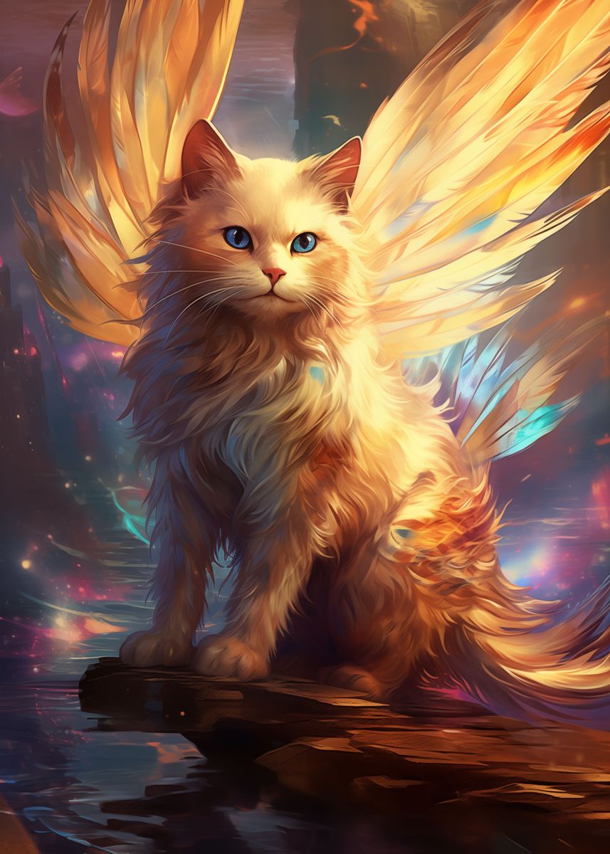 'Mormor Cat Guardian' Poster, picture, metal print, paint by ...