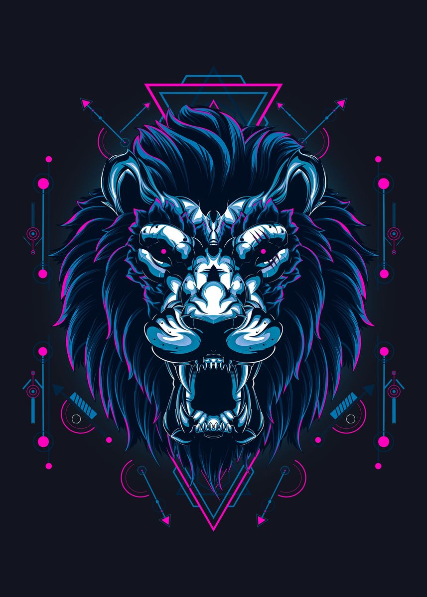 'Mecha Lion' Poster, picture, metal print, paint by Gab Fernando | Displate