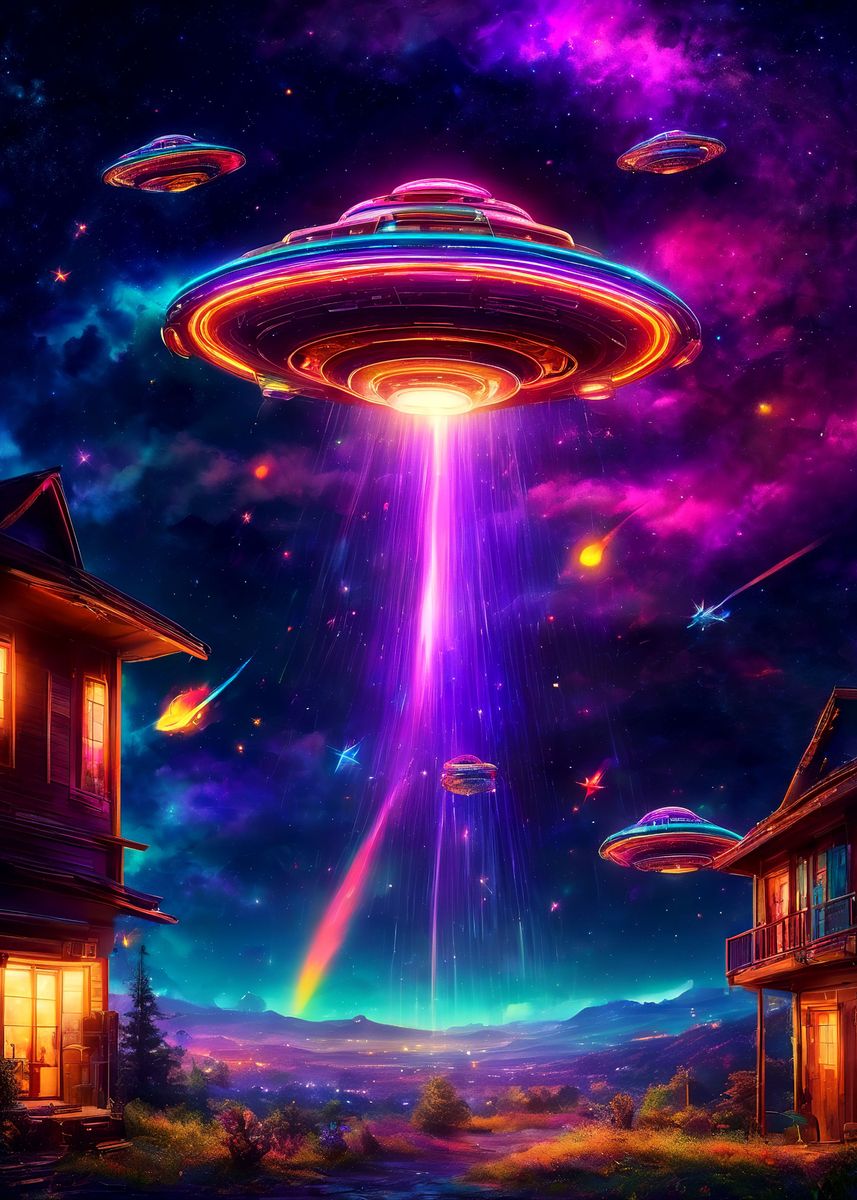 'UFO illustration' Poster, picture, metal print, paint by Masdarata ...