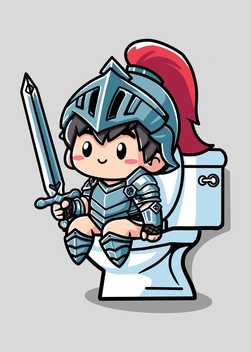 'Warrior Toilet' Poster, picture, metal print, paint by Imad Madd ...