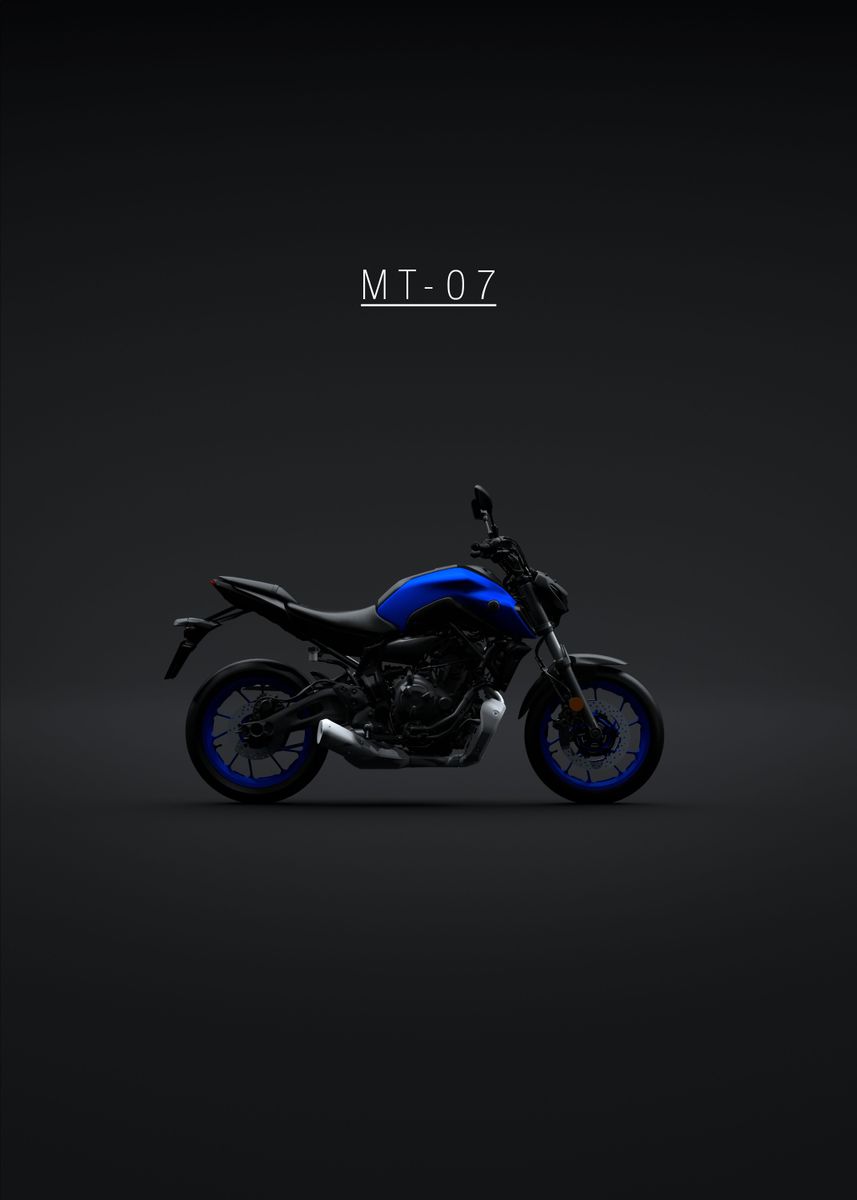 'Yamaha MT07 2021 Blue' Poster, picture, metal print, paint by 21 MXM ...