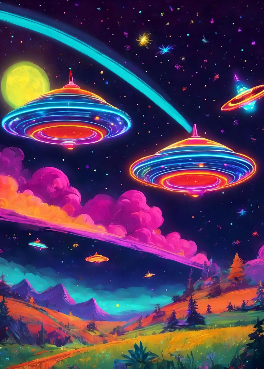 'UFO illustration' Poster, picture, metal print, paint by Masdarata ...