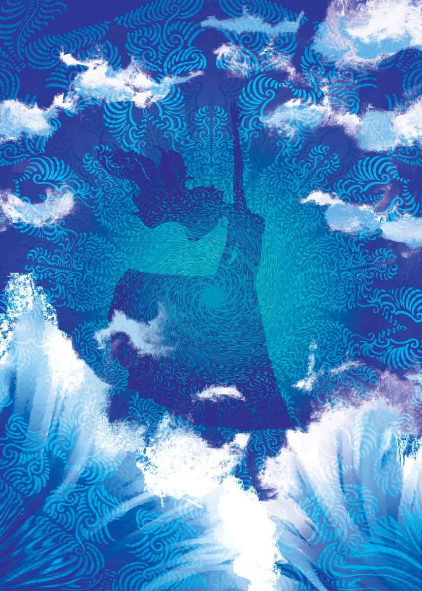 'Waves spirit' Poster, picture, metal print, paint by Tahiti Art Design ...