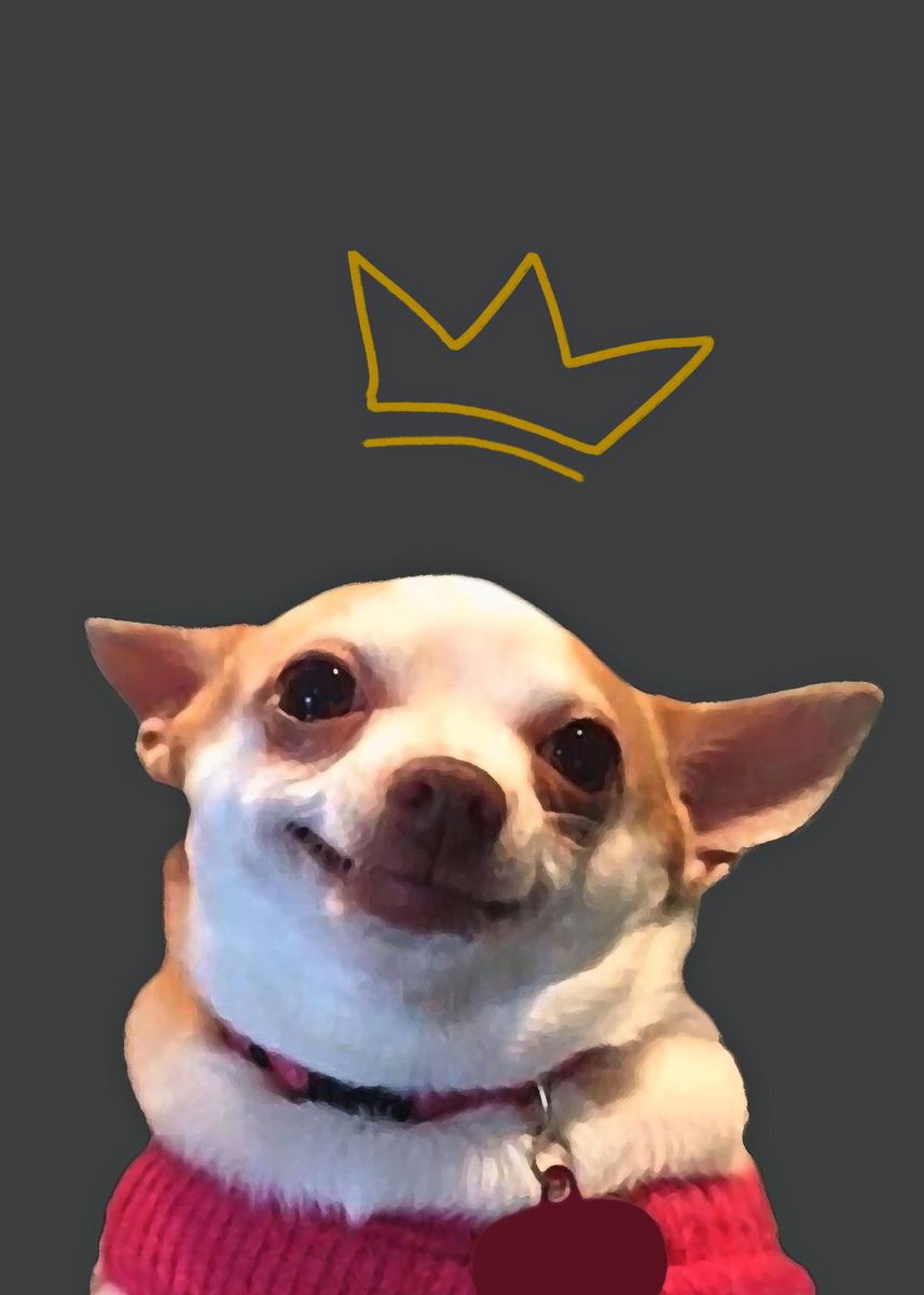 'Smiling Dog' Poster, picture, metal print, paint by Natalie Khamashta ...