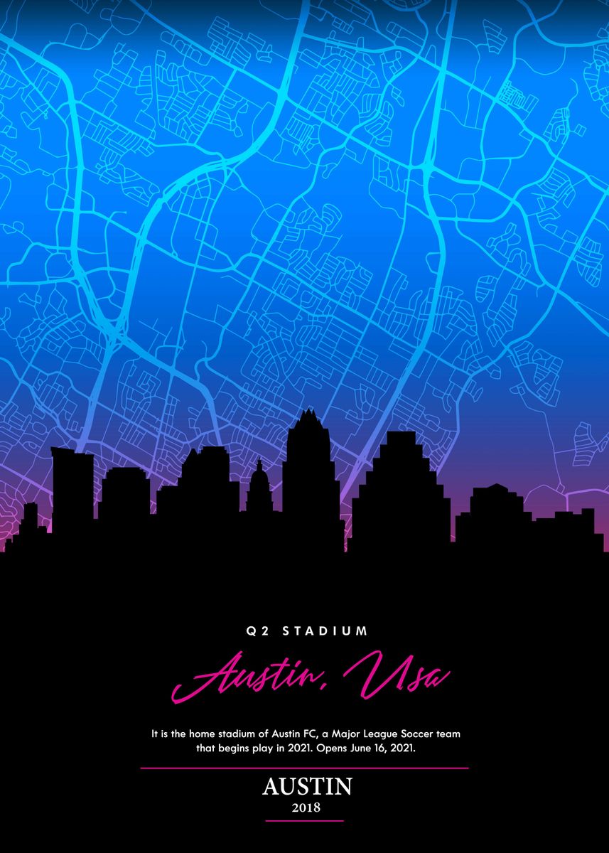 'Austin' Poster, picture, metal print, paint by Kaye Whitesel | Displate