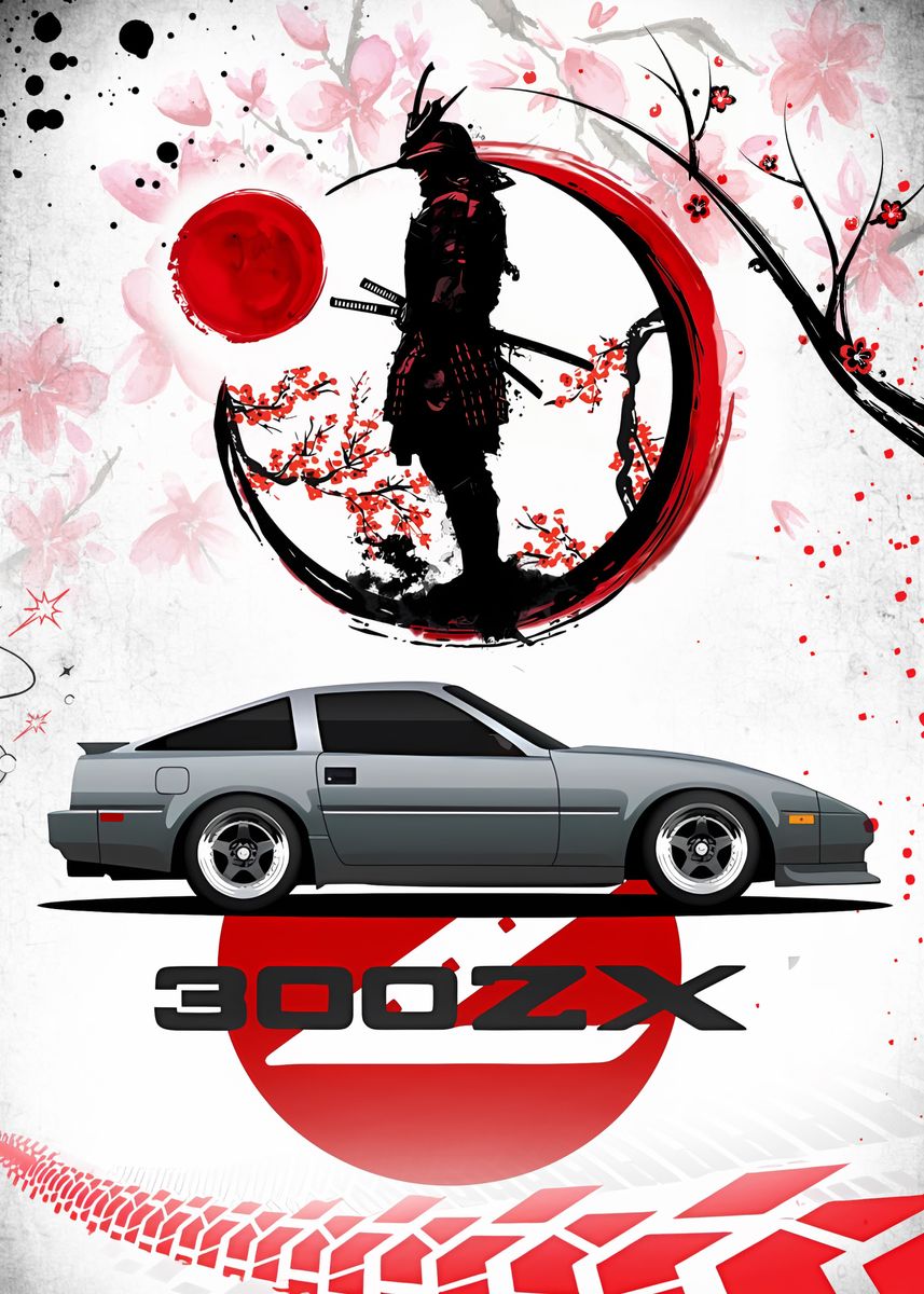 'Nissan 300ZX' Poster, picture, metal print, paint by ALEX SHINDER ...