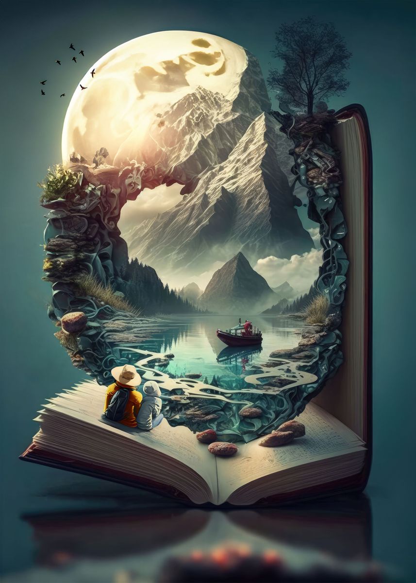 'Reading is an adventure' Poster, picture, metal print, paint by ...