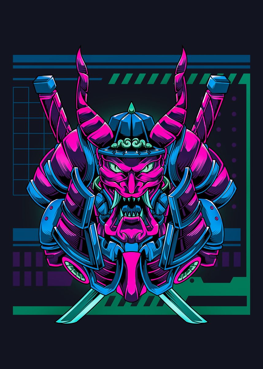 'Mecha Samurai' Poster, picture, metal print, paint by Gab Fernando ...