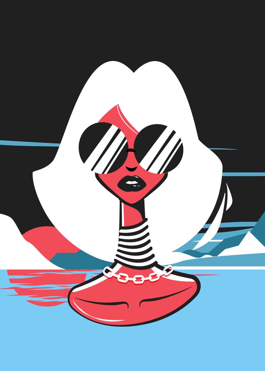 'Red Vibes' Poster, picture, metal print, paint by Jumis Workshop ...