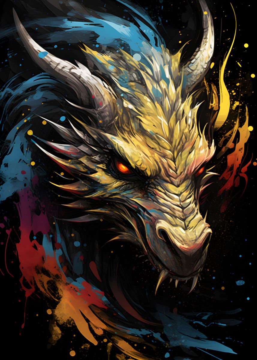 'Colorful Dragon' Poster, picture, metal print, paint by Chris Nolan ...