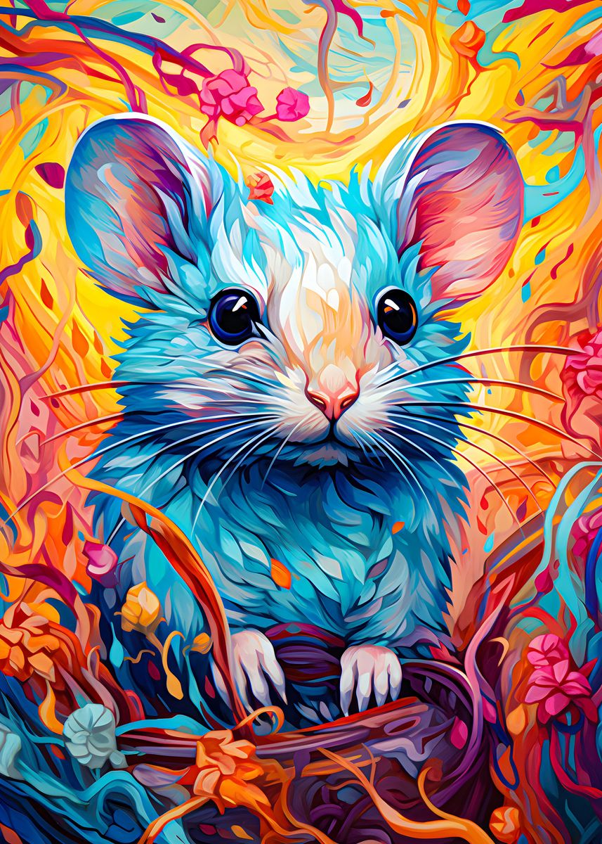 'Vibrant Highland Mouse' Poster, picture, metal print, paint by Modern ...