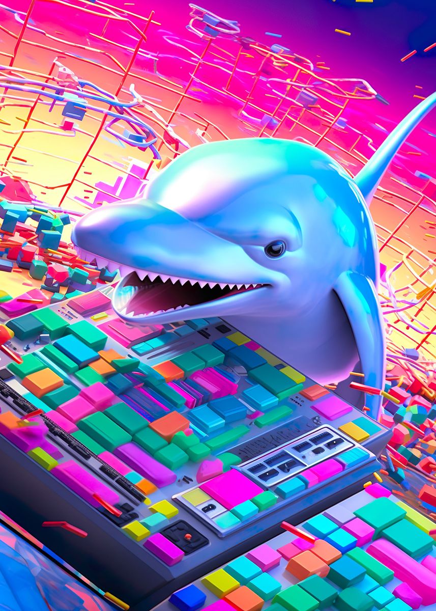 'Dolphin Game Hero' Poster, picture, metal print, paint by Berly | Displate