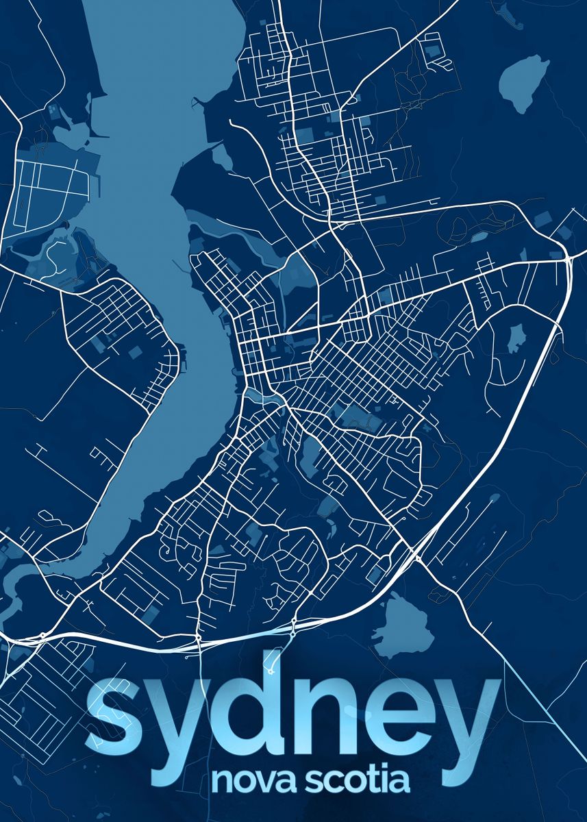 'Sydney City Street Map' Poster, picture, metal print, paint by Scott ...