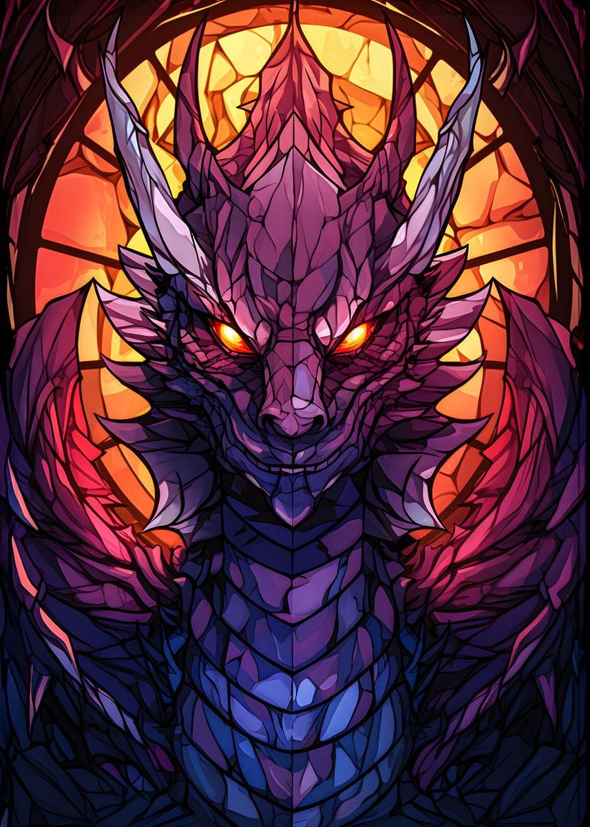 'Glowing Dragon Stain' Poster, picture, metal print, paint by ArtFusion ...