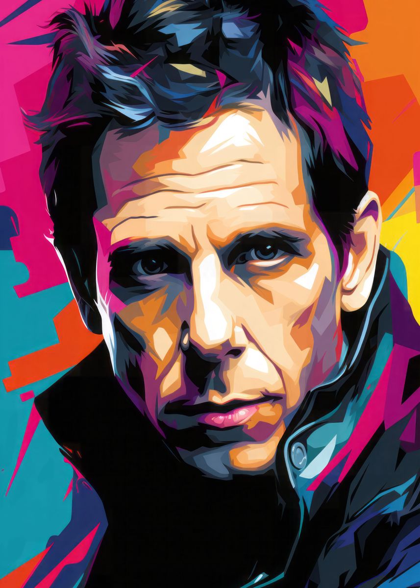 'Ben Stiller' Poster, picture, metal print, paint by Graphics GC | Displate