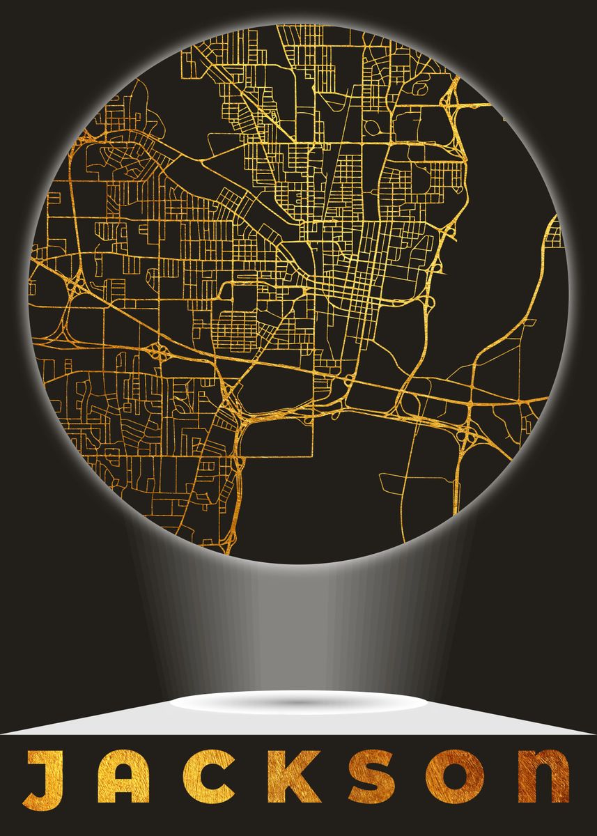 'Jackson MS USA' Poster, picture, metal print, paint by Nolan Mccroskey ...