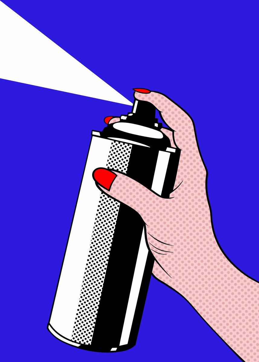 'spray paint' Poster, picture, metal print, paint by Selja Cute | Displate