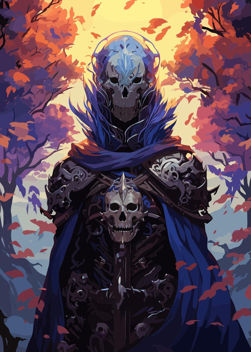 'Anime Skeleton Warlock' Poster, picture, metal print, paint by ...
