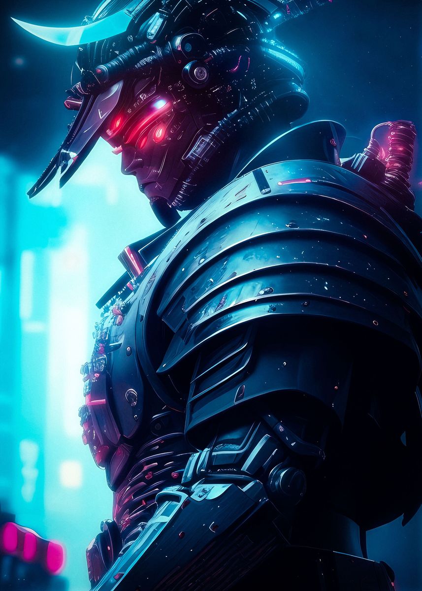 'Robo Ninja' Poster, picture, metal print, paint by Meshter | Displate