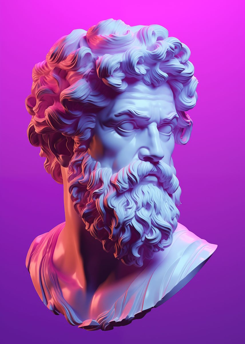 'Majestic Vaporwave Marble' Poster, picture, metal print, paint by ...
