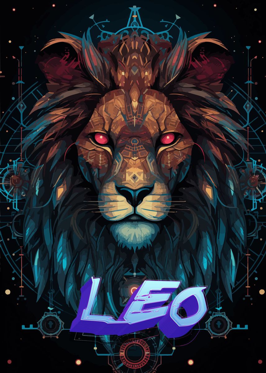 'Cyberpunk Zodiac Leo' Poster, picture, metal print, paint by Stefan ...