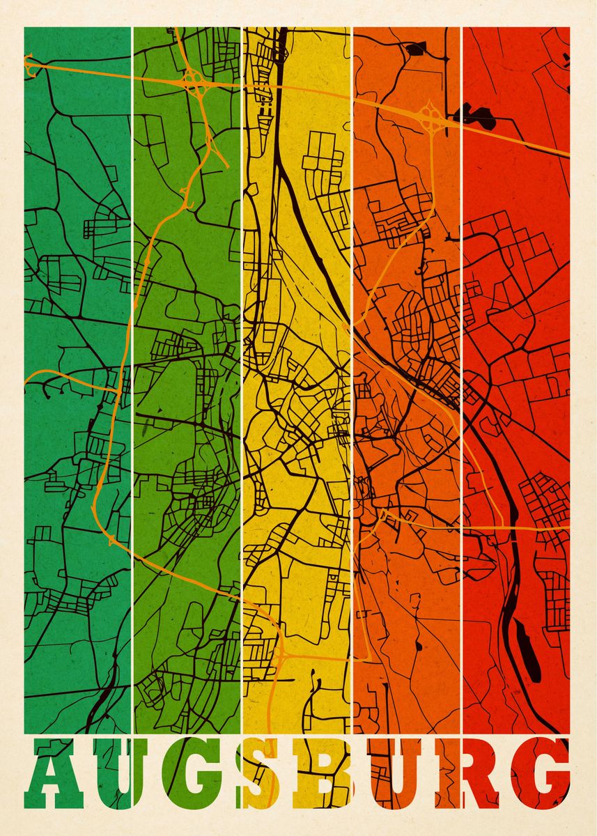 'Augsburg Germany' Poster, picture, metal print, paint by Ryan Proffitt ...