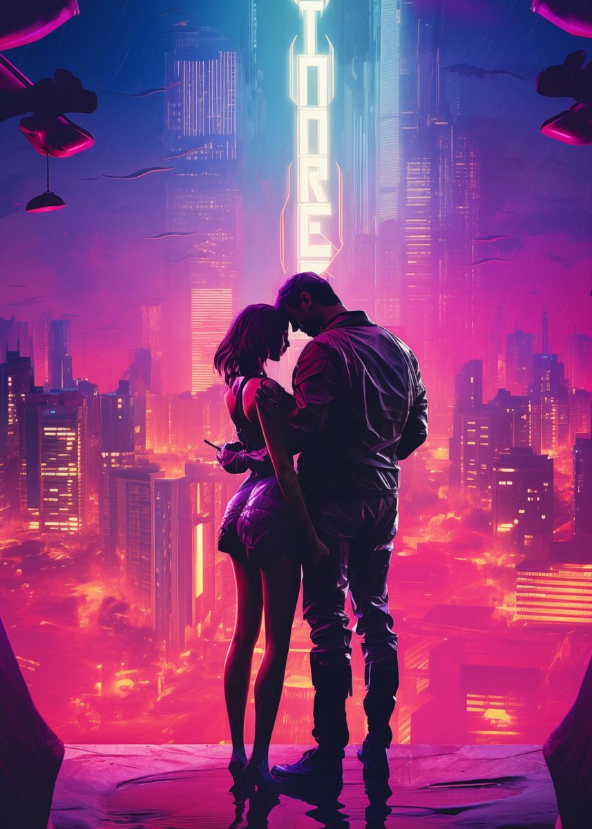 'Cyberpunk Love Story' Poster, picture, metal print, paint by Alois ...