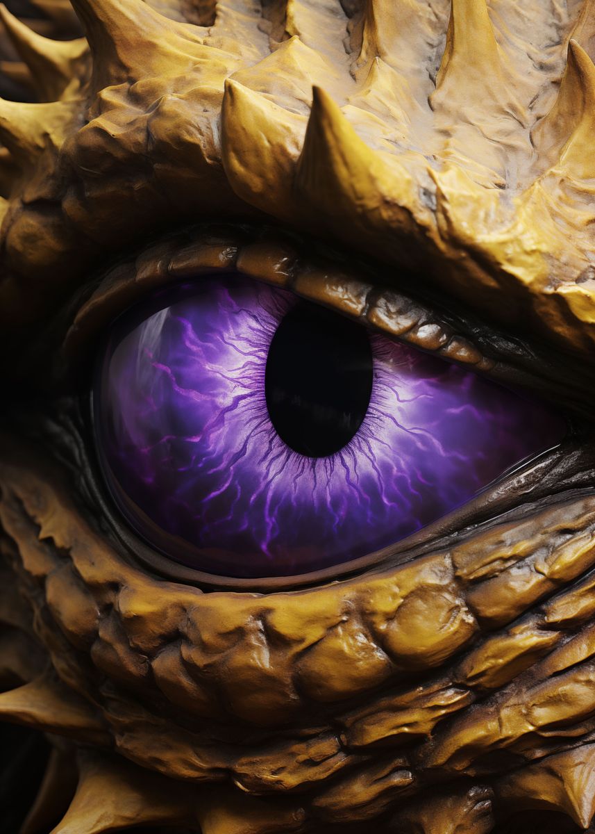 'Yellow Dragon Eye' Poster, picture, metal print, paint by Creativity ...