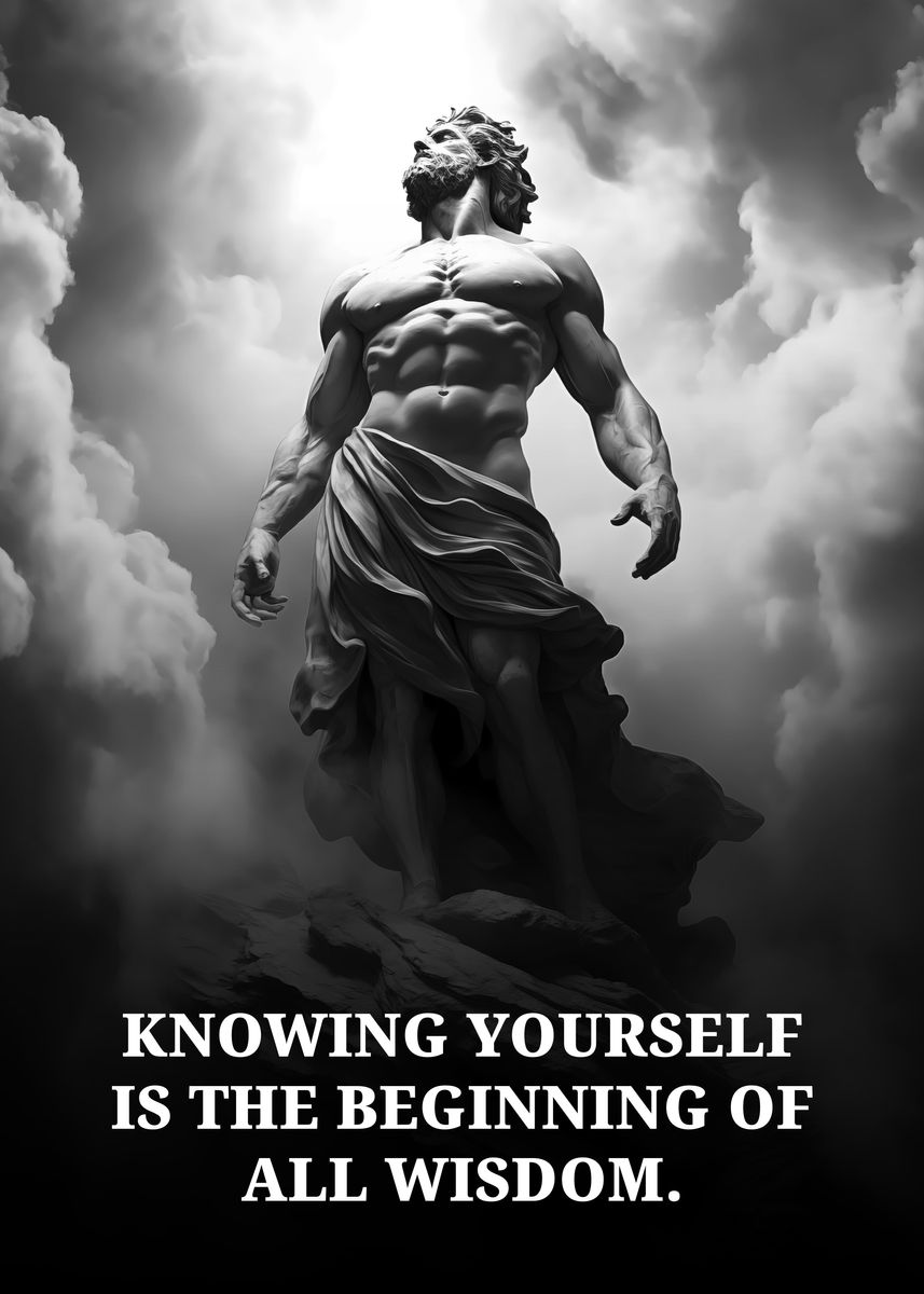 'Know Yourself Greek God' Poster, picture, metal print, paint by Vars ...