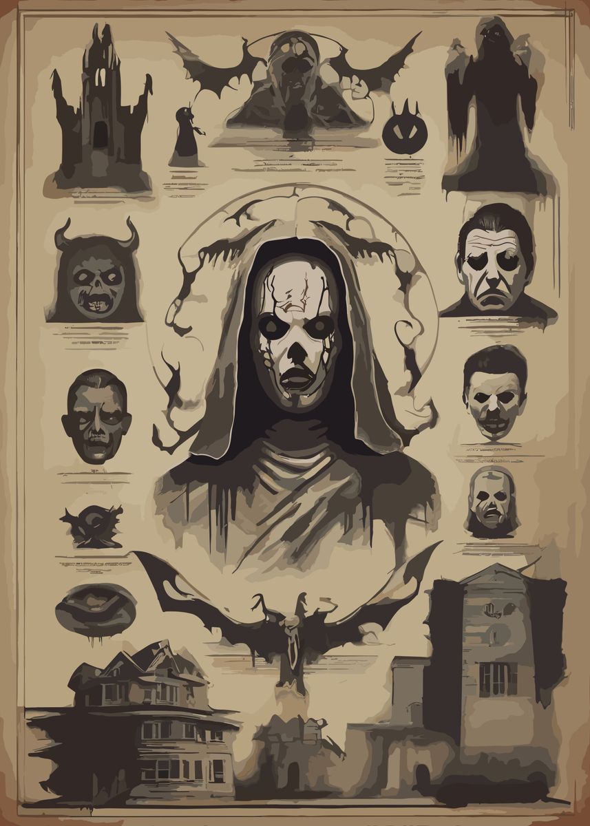 'Horror cinema' Poster, picture, metal print, paint by Ghanemaz | Displate