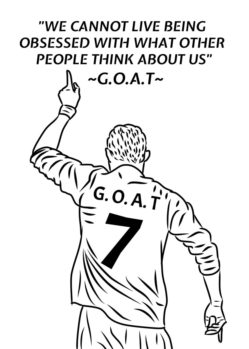 'C. Ronald Football Quote 2' Poster, picture, metal print, paint by ...