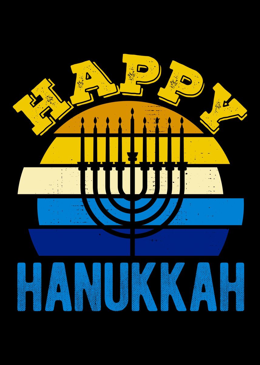 'Happy Hanukkah Chanukah' Poster, picture, metal print, paint by ...
