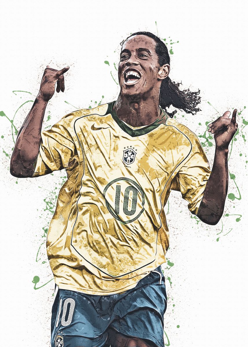 'Ronaldinho Brazil' Poster, picture, metal print, paint by RickyEKelly ...