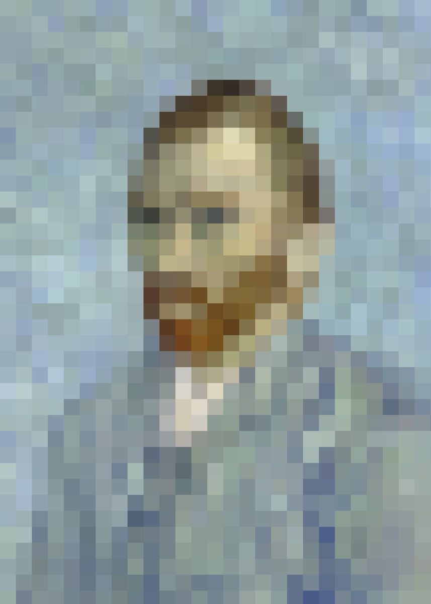 'Vincent van Gogh Pixel' Poster, picture, metal print, paint by Vars ...