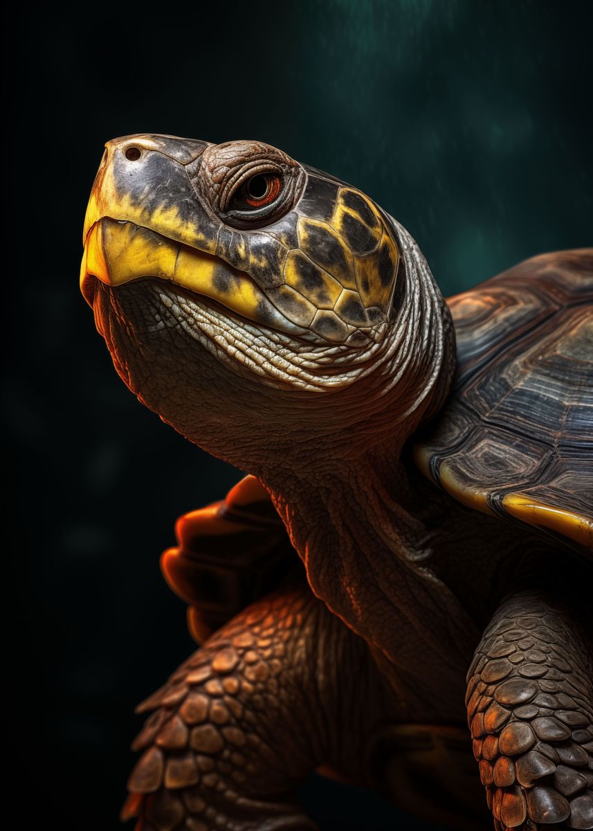 'Turtle Portrait' Poster, picture, metal print, paint by TK Jones ...