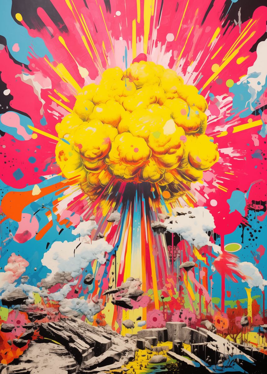 'Nuclear Explosion' Poster, picture, metal print, paint by Eline | Displate