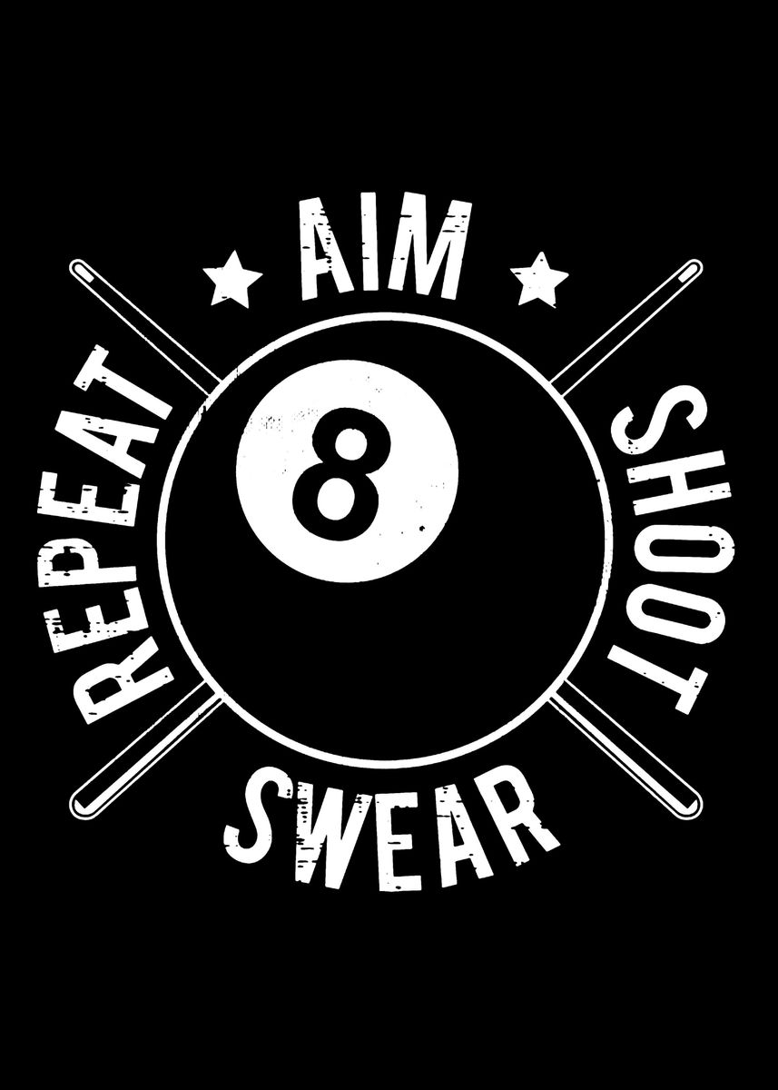 '8 ball pool ' Poster, picture, metal print, paint by STRAIGHT | Displate