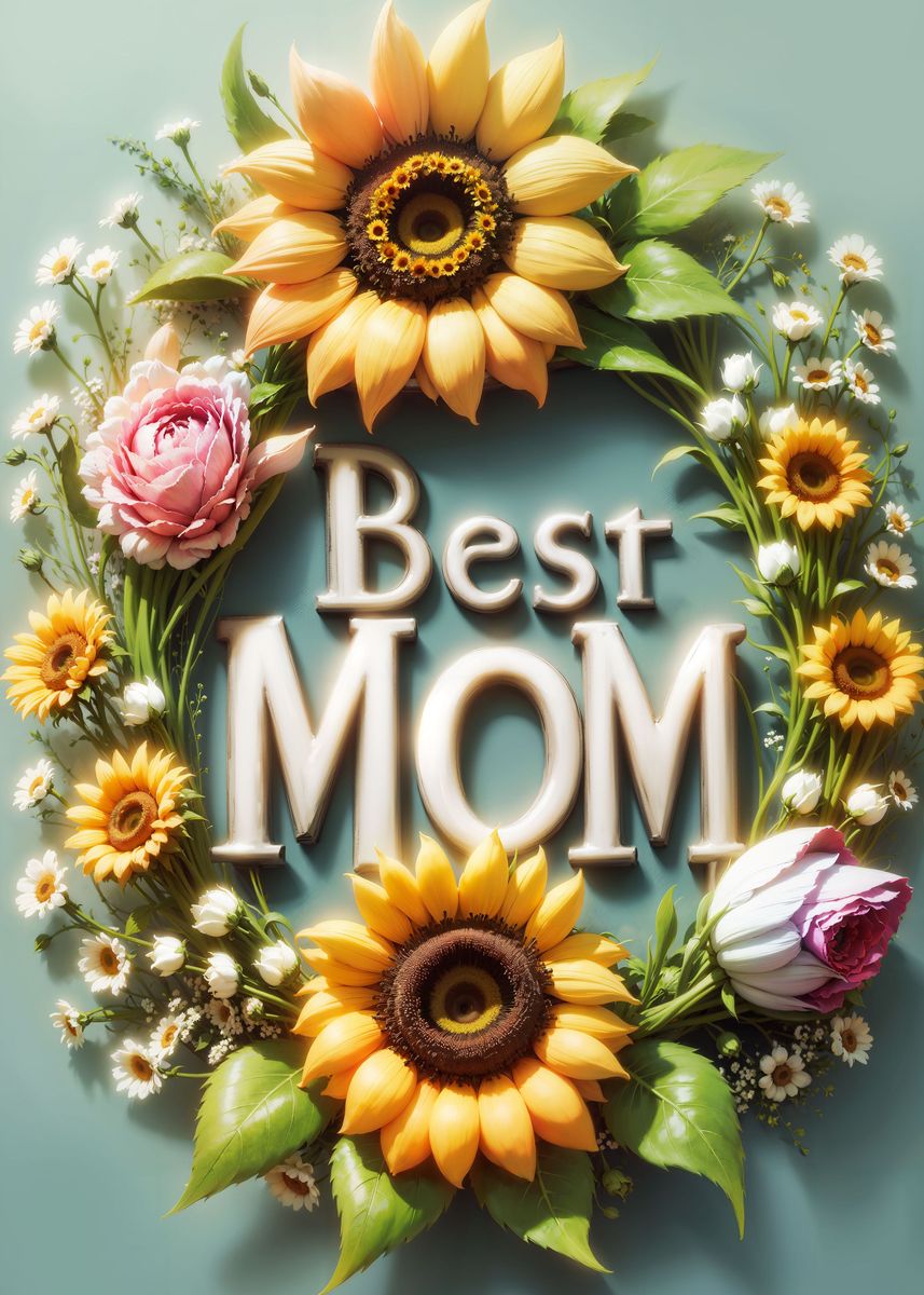 'Best Mom' Poster, picture, metal print, paint by DVArt | Displate