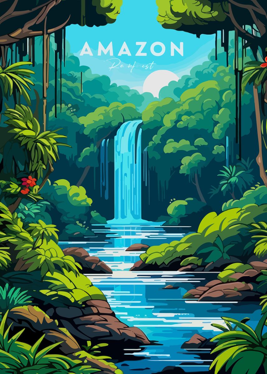 'Travel to Amazon' Poster, picture, metal print, paint by Addolf ...