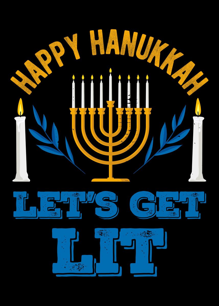 'Happy Hanukkah Chanukah' Poster, picture, metal print, paint by ...