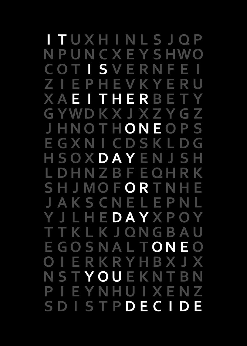 'Day one' Poster, picture, metal print, paint by Kaly Prints | Displate