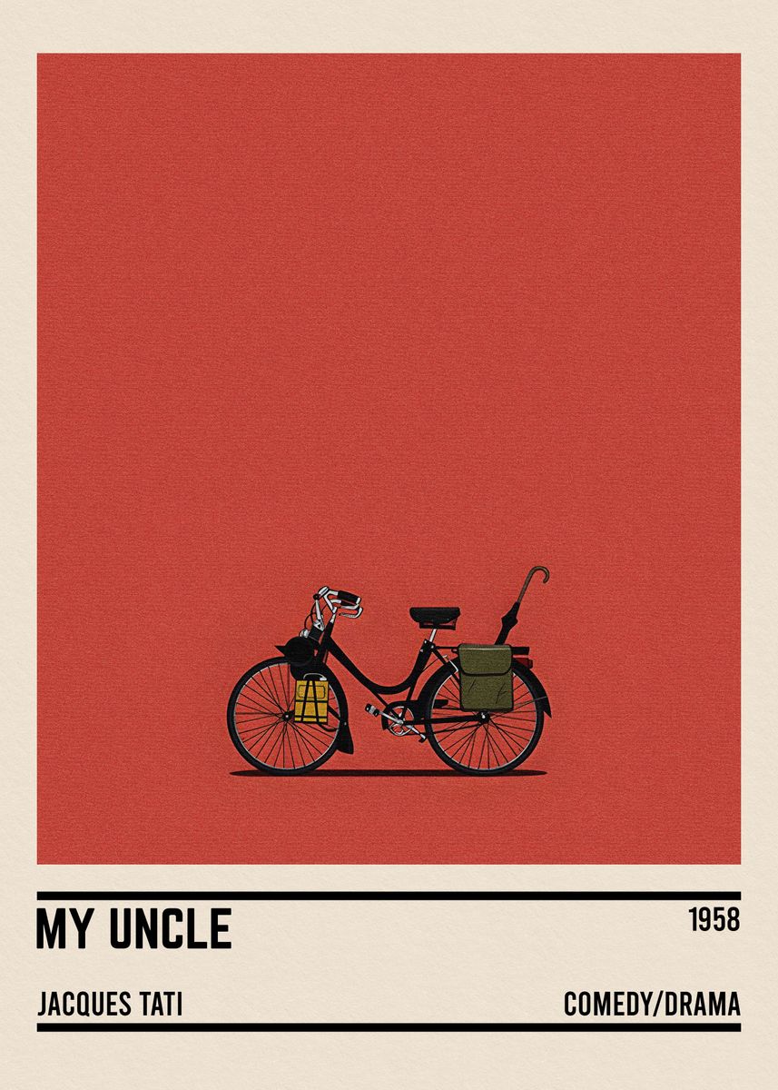 'Mon Oncle bike movie' Poster, picture, metal print, paint by Louise ...