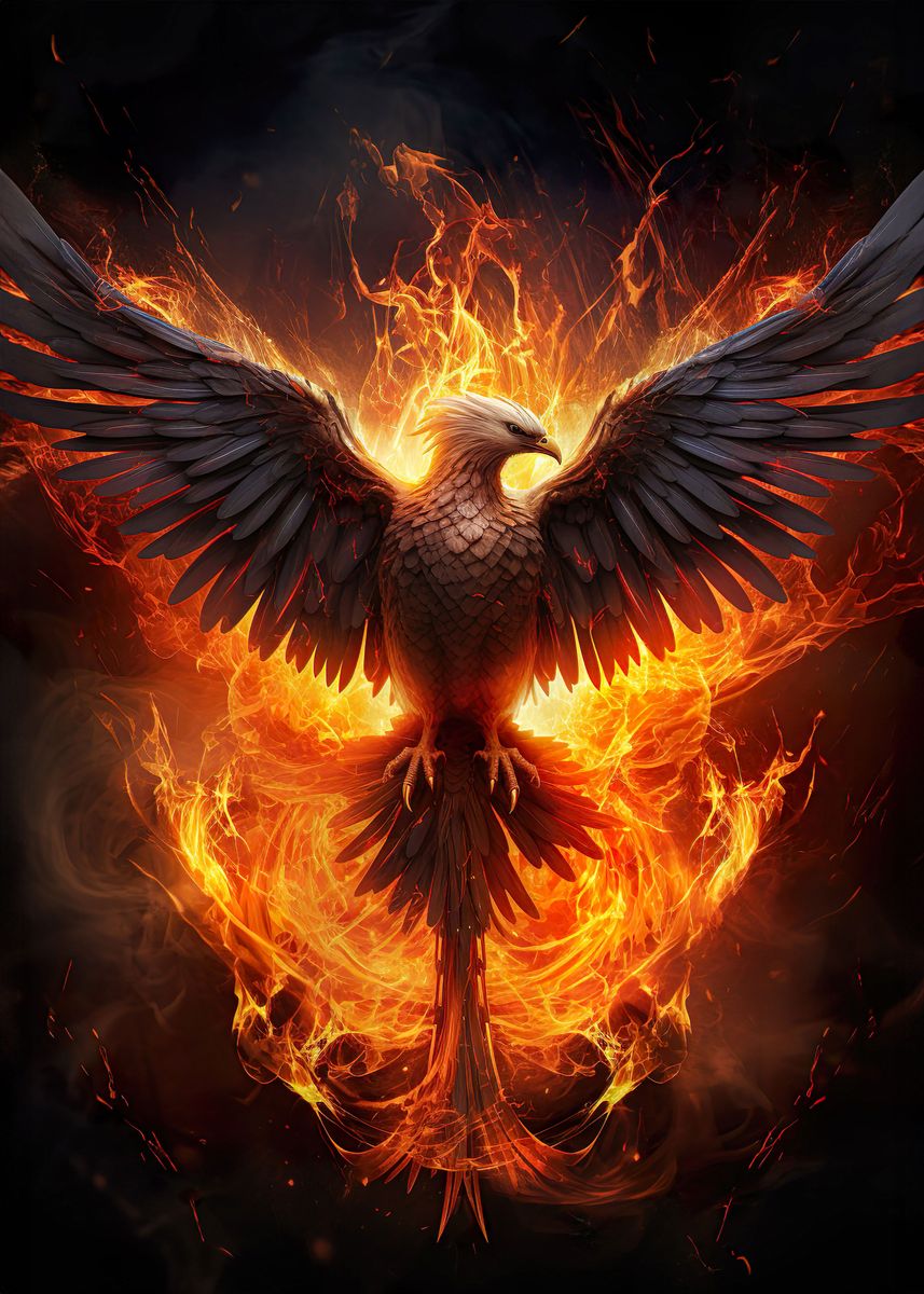 'phoenix bird' Poster, picture, metal print, paint by Elena | Displate