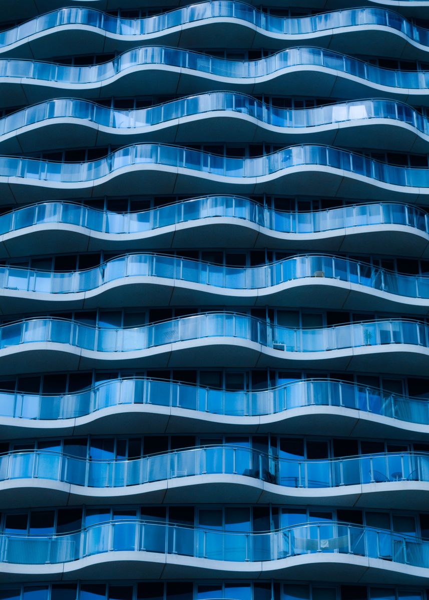 'Wavy building vertical' Poster, picture, metal print, paint by ...