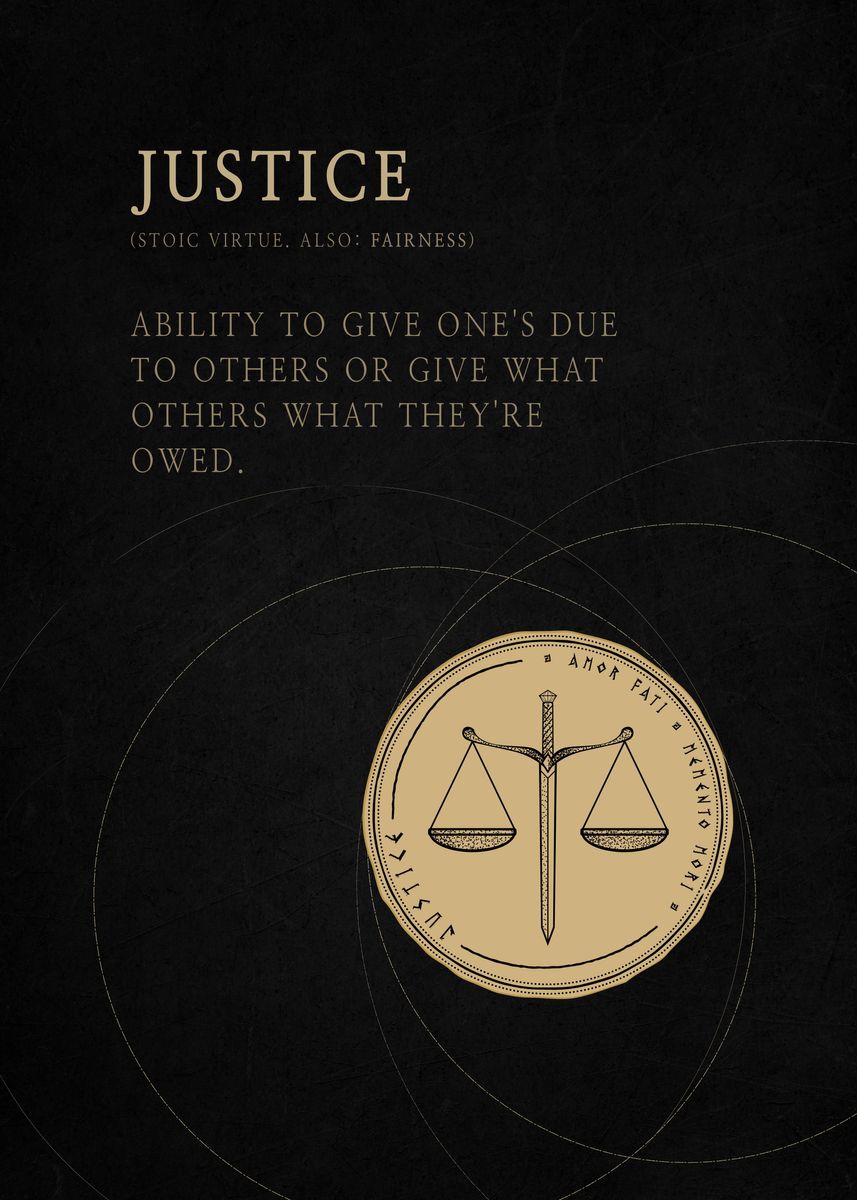 'Stoic Virtue Justice' Poster, picture, metal print, paint by Pong ...