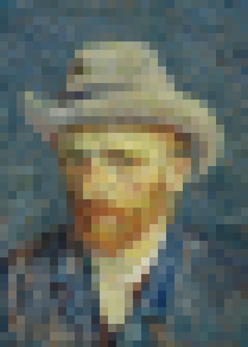 'Vincent van Gogh Pixel' Poster, picture, metal print, paint by Vars ...