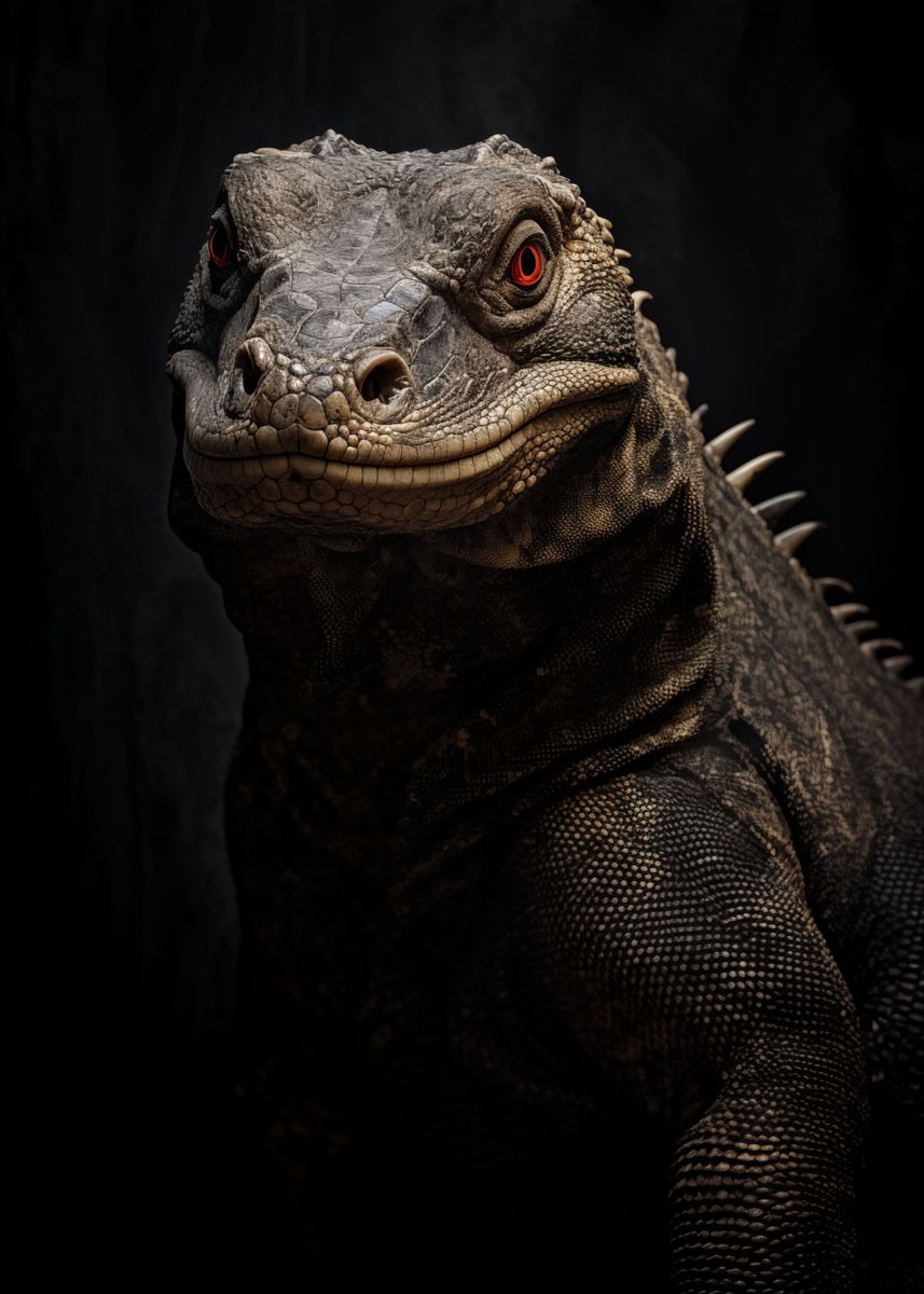 'Komodo Dragon Portrait' Poster, picture, metal print, paint by TK ...