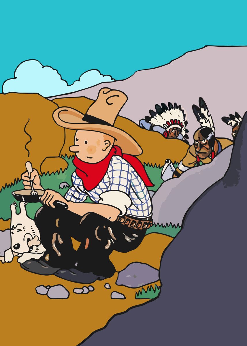 'the adventure of tin tin' Poster, picture, metal print, paint by ...