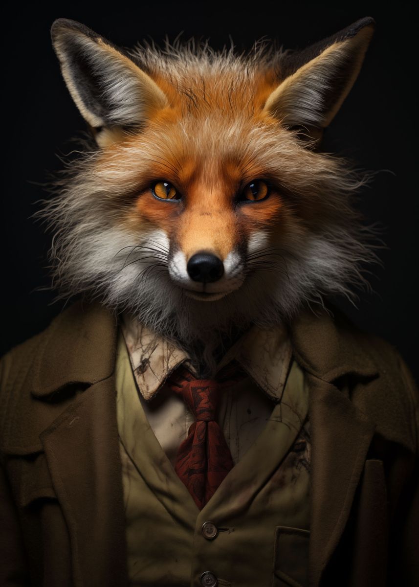 'Professor Einstein Fox' Poster, picture, metal print, paint by Zenz ...