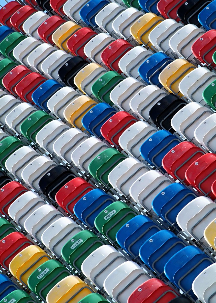 'Colorful stadium seats 01' Poster, picture, metal print, paint by ...